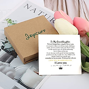 JoycuFF To My Granddaughter Bracelets from Grandma Birthday Mother's Day Christmas Gifts for Granddaughter Morse Code Bracelets for Women I Love You