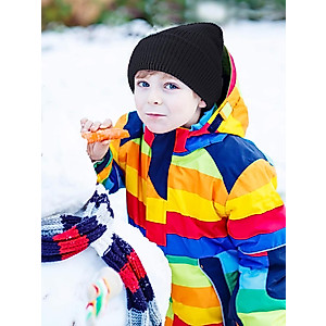 2 Pieces Knitted Full Face Cover 3-Hole Ski Mask Winter Balaclava Face Mask (Black)