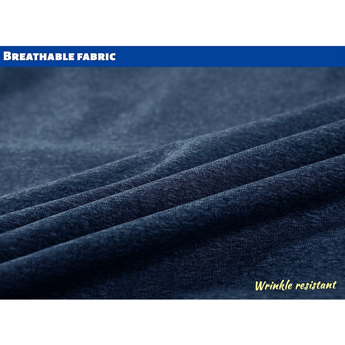 TACVASEN Men's Quarter Zip Pullover Fleece Long Sleeve Pullover Active Shirts Running Performance Shirts Gym Workout Shirts Tops Blue Grey, XL