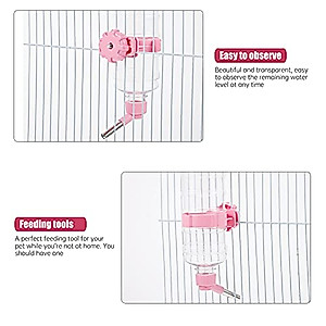 Hemobllo 473ml Hamster Water Bottle, No Drip Hanging Drinking Dispenser Automatic Drinking Fountain for Small Animals Mice Gerbil Rat Chinchillas Guinea Pig Squirrel