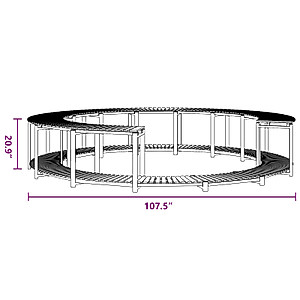 vidaXL Solid Acacia Wood Spa Surround 107.5"x20.9" - Elegant and Durable Outdoor Spa Enclosure with Powder Coated Aluminum Frame and Natural Oil Finish