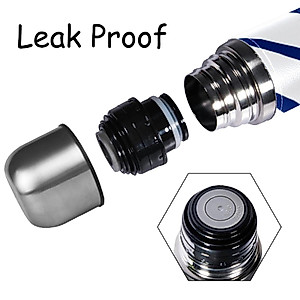 Stainless Steel Leather Vacuum Insulated Mug Line Thermos Water Bottle for Hot and Cold Drinks Kids Adults 16 Oz