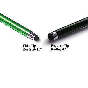 MEKO(TM) 4 Pcs [0.22-inch Rubber Tip Series] 5.5" L Precision Rubber Thin-Tip Styli/Stylus Pens Bundle with 4 Extra Replacement Rubber Tips and 2 Elastic Lanyards - (Dark Blue/Green/Hot Pink/Black)?-¡­