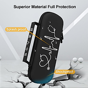 BOVKE Stethoscope Case, Lightweight Slim Stethoscope Holder Compatible with 3M Littmann Classic III, Lightweight II S.E, Littmann Cardiology IV, MDF Acoustica Deluxe Stethoscopes, Black