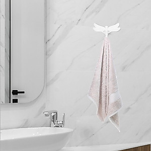 Zerodeko 1 Set Dragonfly Hook Decor Animal Coat Hangers Retro Keychain Metal Clothing Rack Heavy Duty Hook Wall Mounted Hanger Home Wall Hook Key Hanging Hook Aisle White Delicate