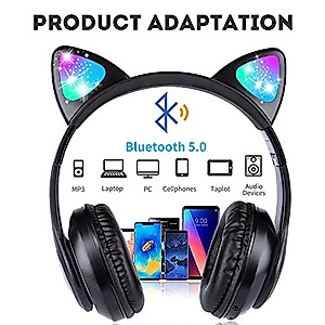 ONXE Kids Bluetooth Headphones, Over Ear Wireless Headsets with Microphone for Boys Girls Teens up to 10 Hours Playtime, with HD Stereo Sound, for iPad, Cellphone, Tablet, PC (Black)