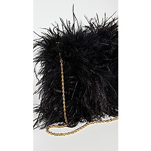 Loeffler Randall Women's Mini Feather Pouch, Black, One Size