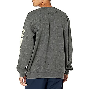 Carhartt Men's Big & Tall Loose Fit Midweight Crewneck Graphic Sweatshirt, Carbon Heather, 4X-Large