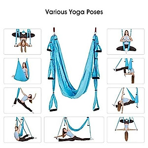 Maxwelly Aerial Yoga Flying Yoga Swing Yoga Hammock Sling Inversion Tool for Gym Home Fitness with Accessories, Red