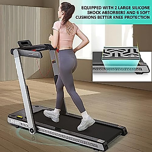 Treadmills for Home, Walking Pad Treadmill Under Desk，2 in 1 Foldable Treadmill Standing , Portable Running Machine Max 300 LBS Weight for Office and Apartment with Speaker,APP, Remote Control