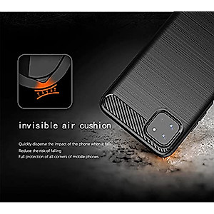 M MAIKEZI Samsung A22 5G case,Galaxy A22 5G case,with HD Screen Protector, Soft TPU Slim Fashion Non-Slip Protective Phone Case Cover for Samsung Galaxy A22 5G (Black Brushed TPU)