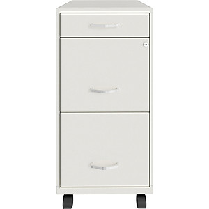 Lorell SOHO Box Mobile File Cabinet, 26.5 x 14.3 x 18 in, White