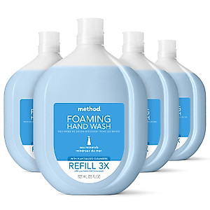 Method Foaming Hand Soap Refill, Sea Minerals, Recyclable Bottle, Biodegradable Formula, 28 fl oz (Pack of 4)