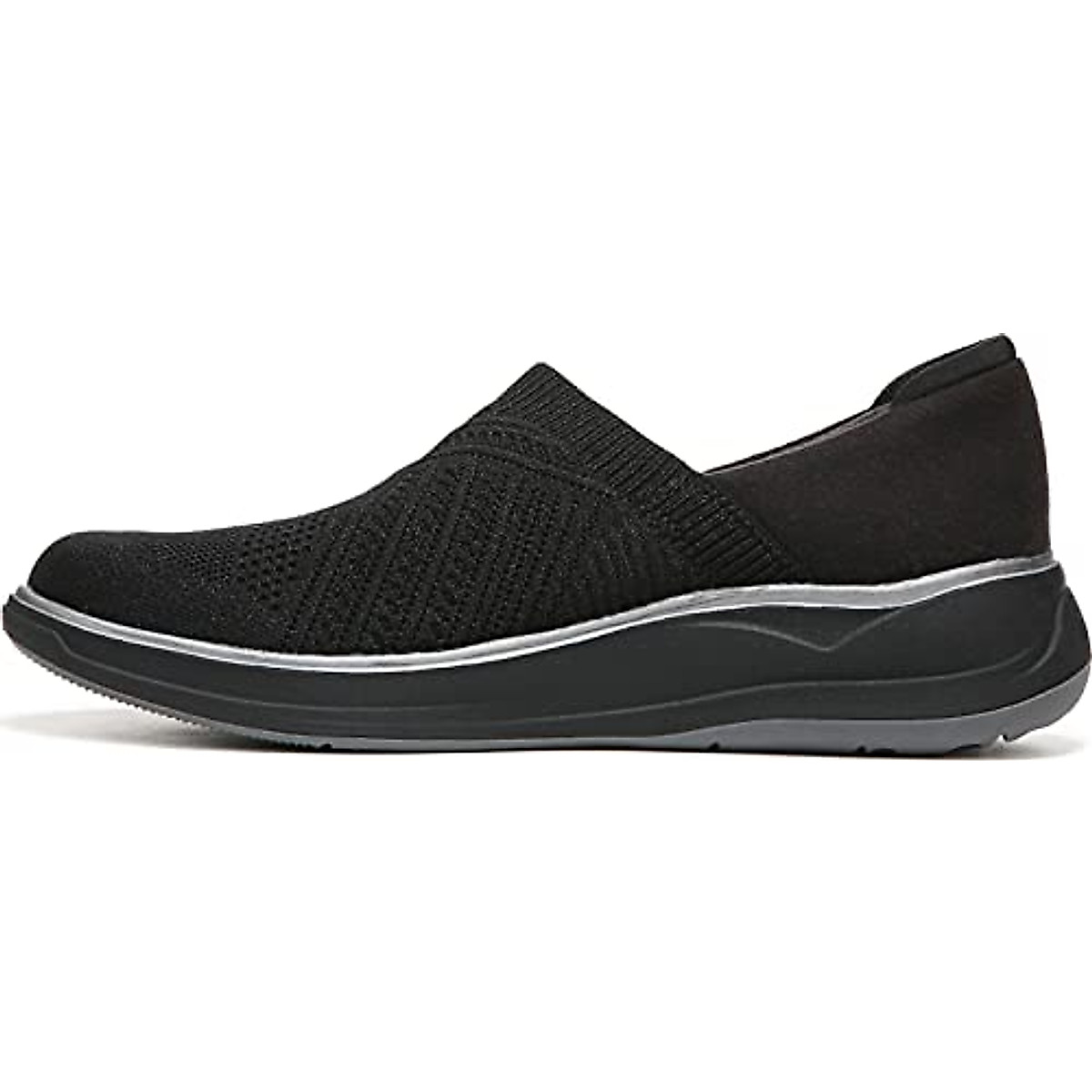 BZees Women's Triumph Slip-On Sneaker, Black, 9 Wide