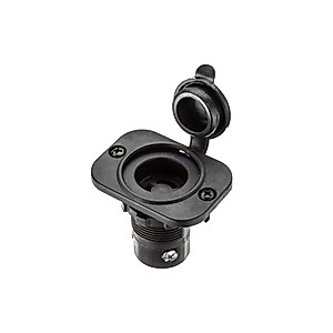 MotorGuide 8M0092066 Trolling Motor Receptacle — for 10-Gauge and 8-Gauge Wire, with Composite Mounting Plate, Black