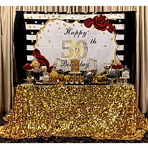 AHAORAY Cheers to 50 Years Cake Topper - Gold Glitter 50th Birthday Cake Decorating Supplies, Perfect for 50th Anniversary or Fifty Birthday Party, Photo Booth Props