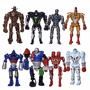 HUINENGYUAN 8Pcs/Set 13cm Action Figures Toys Real Steel Atom Movie Zeus Twin Cities Midas Doll Model Anime Robot Model Toys Chilren Gift