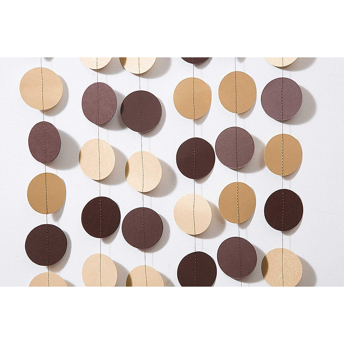 Boston Creative Company Kraft & Brown Garland Brown Party Decor Paper Garland Rustic Wedding Garland Birthday Party Decor Circle Garland