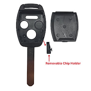 BEST KEY SOLUTION, Keyless Entry Remote, Car Key Fob Shell Cover Replacement fits to 2003 2004 2005 2006 2007 2008 2009 2010 2011 2012 Honda Accord Civic CR-V Pilot (Pack of 2) (3 Button)