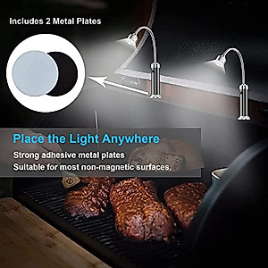 Magnetic Grill Light for Barbecue: Grill Lighting for Outdoor BBQ - Grilling Gifts for Men, Waterproof Heat Resistant Grill Accessories | 2 Pack Black