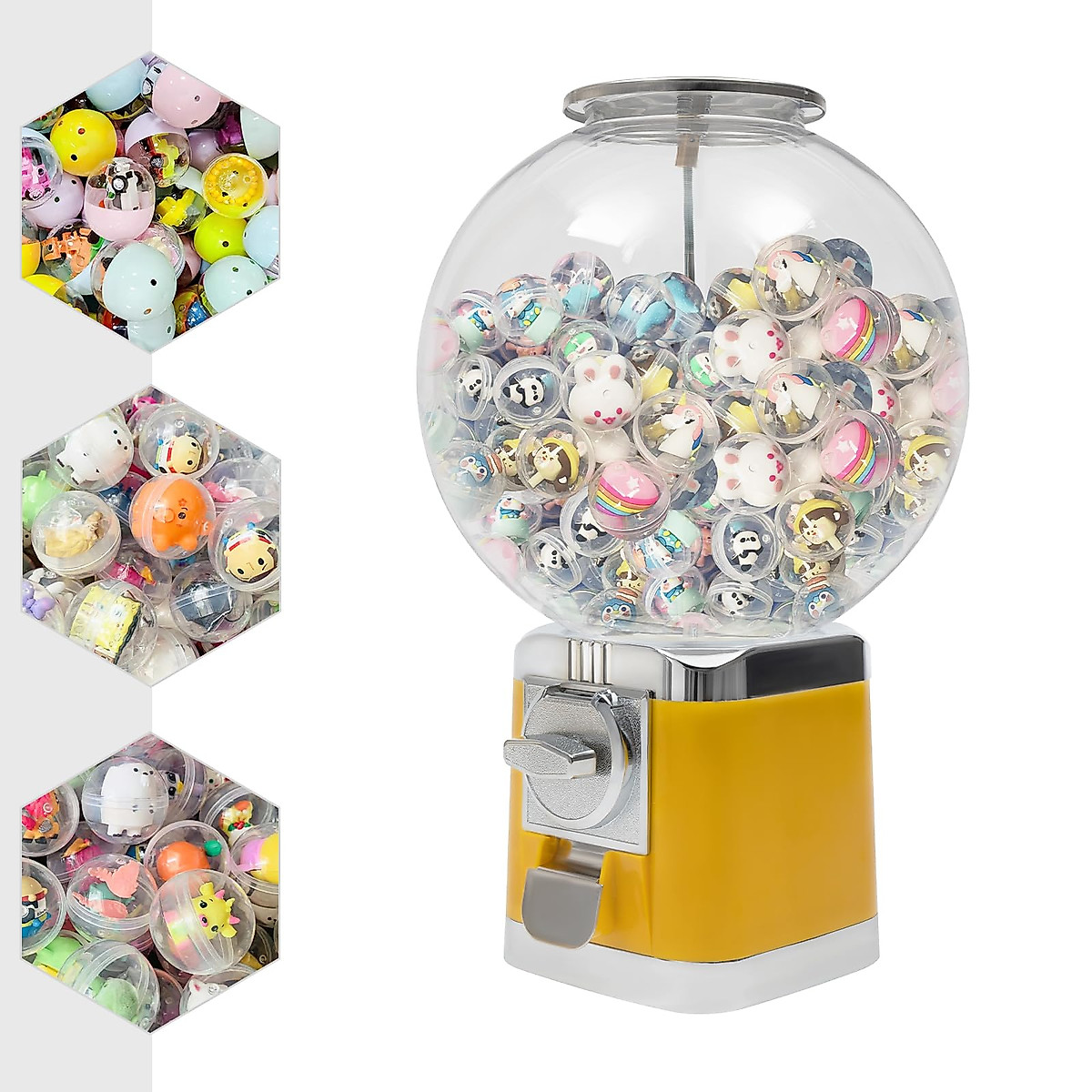 Coin Gumball Machine Toy Vending Machine,11 Inch Mini Vending Machine for Kids,Gumball Bank,Metal Candy Dispenser,Home Vending Machine,Vintage Gum Ball Machine
