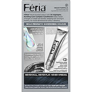 L'Oreal Paris Feria Multi-Faceted Shimmering Permanent Hair Color, 411 Downtown Denim, Pack of 1 Hair Dye Kit