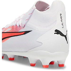 PUMA Ultra Pro Firm Ground/Artificial Ground (Little Kid/Big Kid) Puma White/Puma Black/Fire Orchid 2 Little Kid M