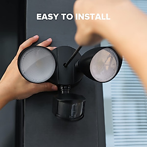 LUTEC 32W 2500 Lumen LED Security Lights Motion Sensor Light Outdoor, 5000K Daylight, IP54 Waterproof, Dusk to Dawn, Motion Detector Flood Light for Garage, Yard, Porch-Black