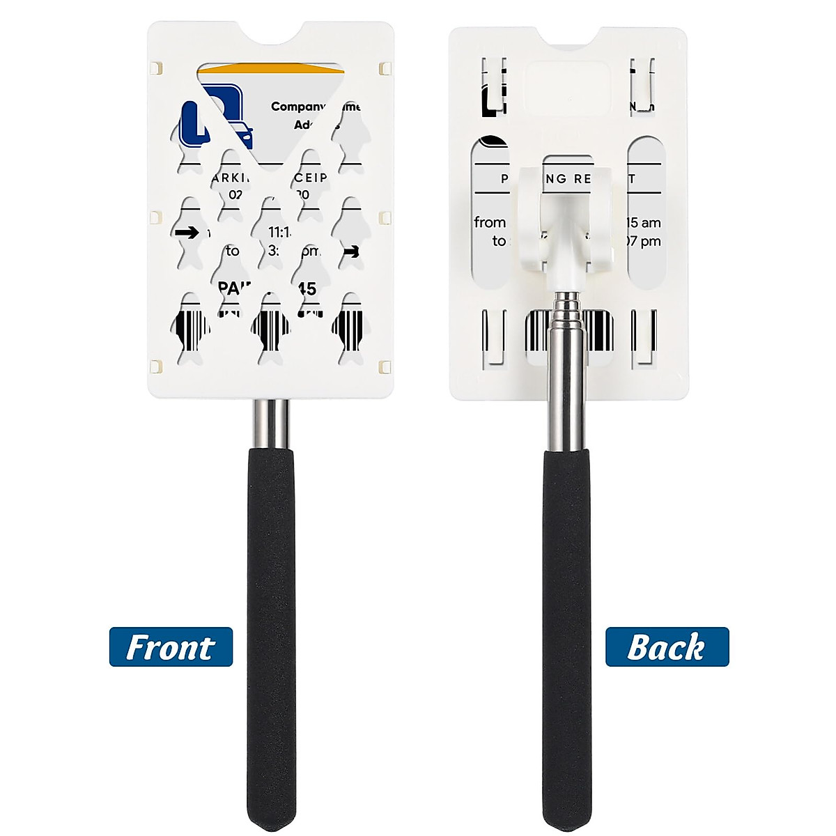 Veemoon Telescopic Rod Card Holder: 2PCS Vehicle Parking Swiping Stick Reacher Grabber Tool Car Parking Contactless Payment Rod for Car Parking Fee Paying,Car Parking Rod