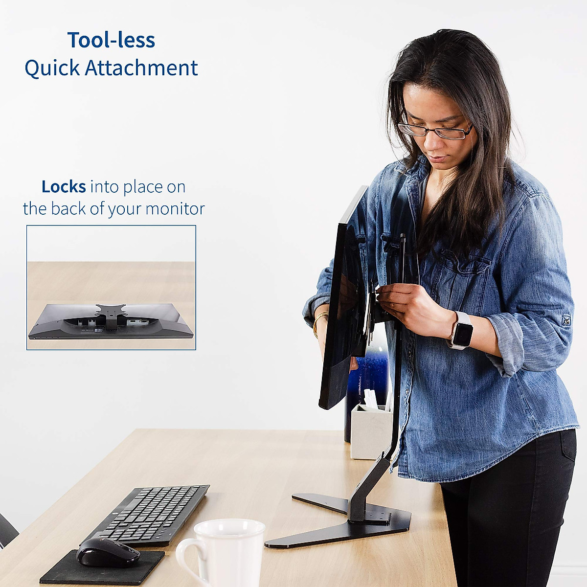 VIVO Quick Attach VESA Adapter Plate Bracket Designed for Dell Monitors S2218, S2318, S2319, S2418, S2419H, S2718, S2719, SE2419H, and More (MOUNT-DLS024)