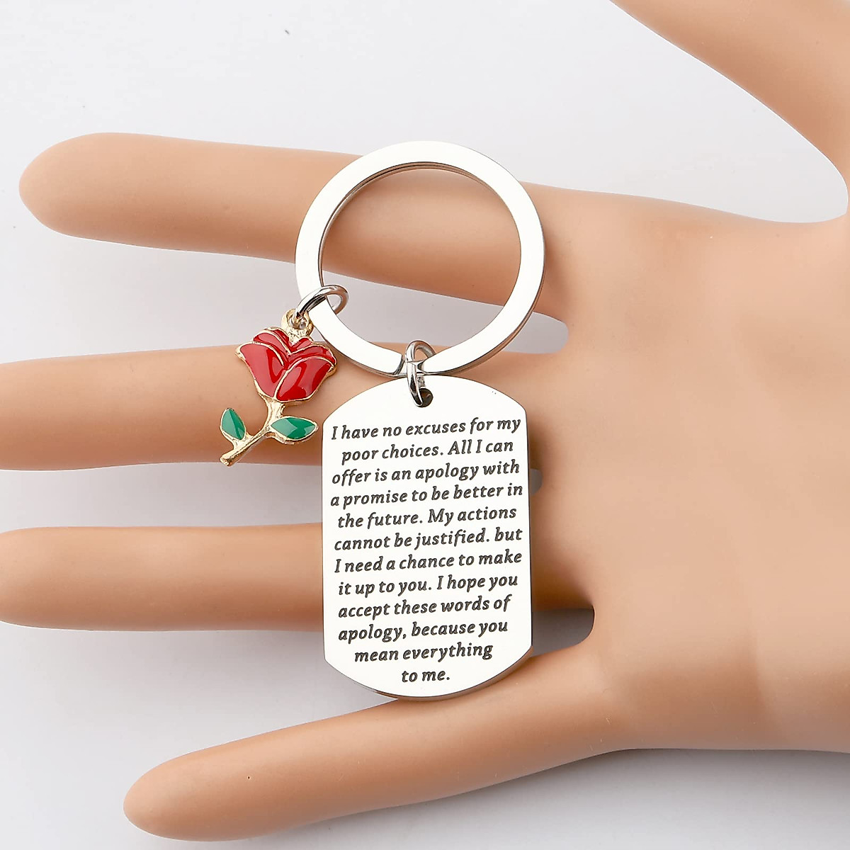 UJIMS Sorry Gifts Funny Apologizing Keychain Idea I Hope You Accept These Words Of Apology for Him Her Forgive Me Gift (Forgive Me Keychain)