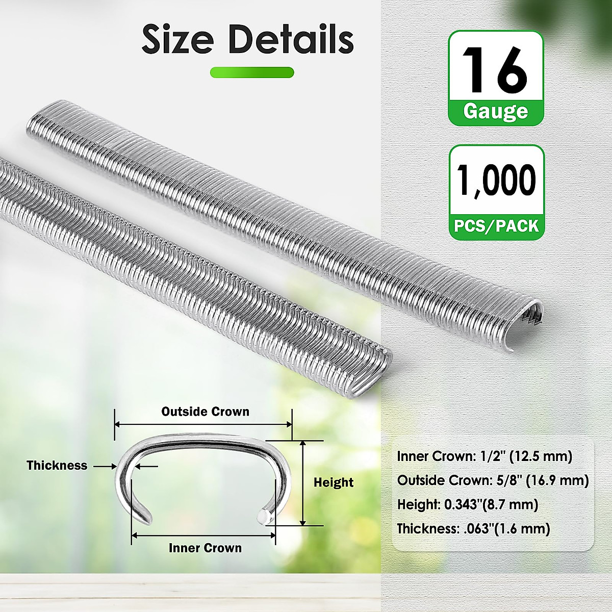 China-top Silver SC760 16 Gauge 5/8'' Crown C Ring Staples C-Rings Hog Rings