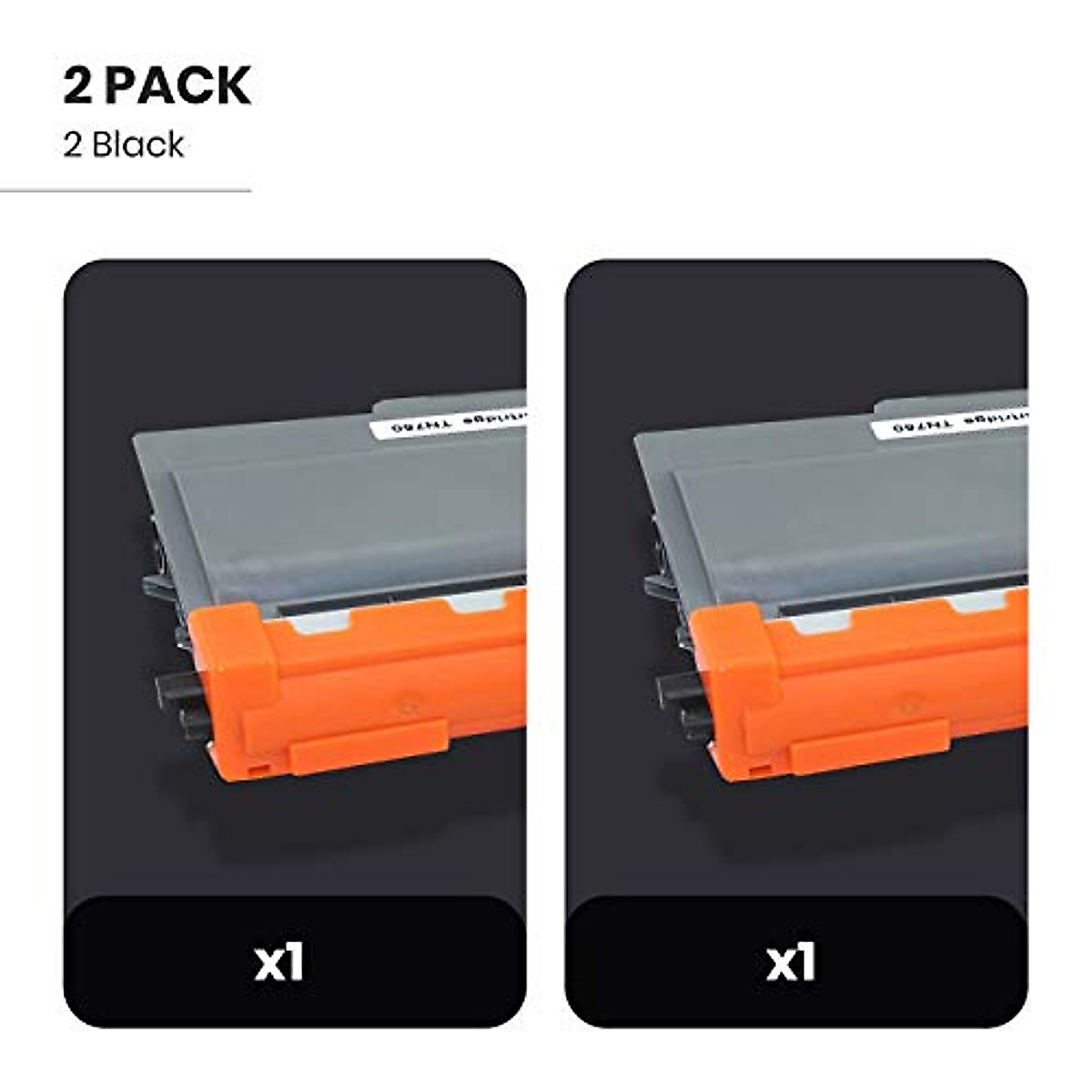 YoYoInk Compatible Printer Toner Cartridge Replacement for Brother TN750 2 Pack (2 Black)