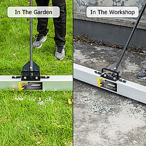 TUFFIOM 24-Inch Rolling Magnetic Pick-Up Sweeper | 30-LBS Capacity, with Quick Release Latch & Adjustable Long Handle, for Nails Needles Screws Collection