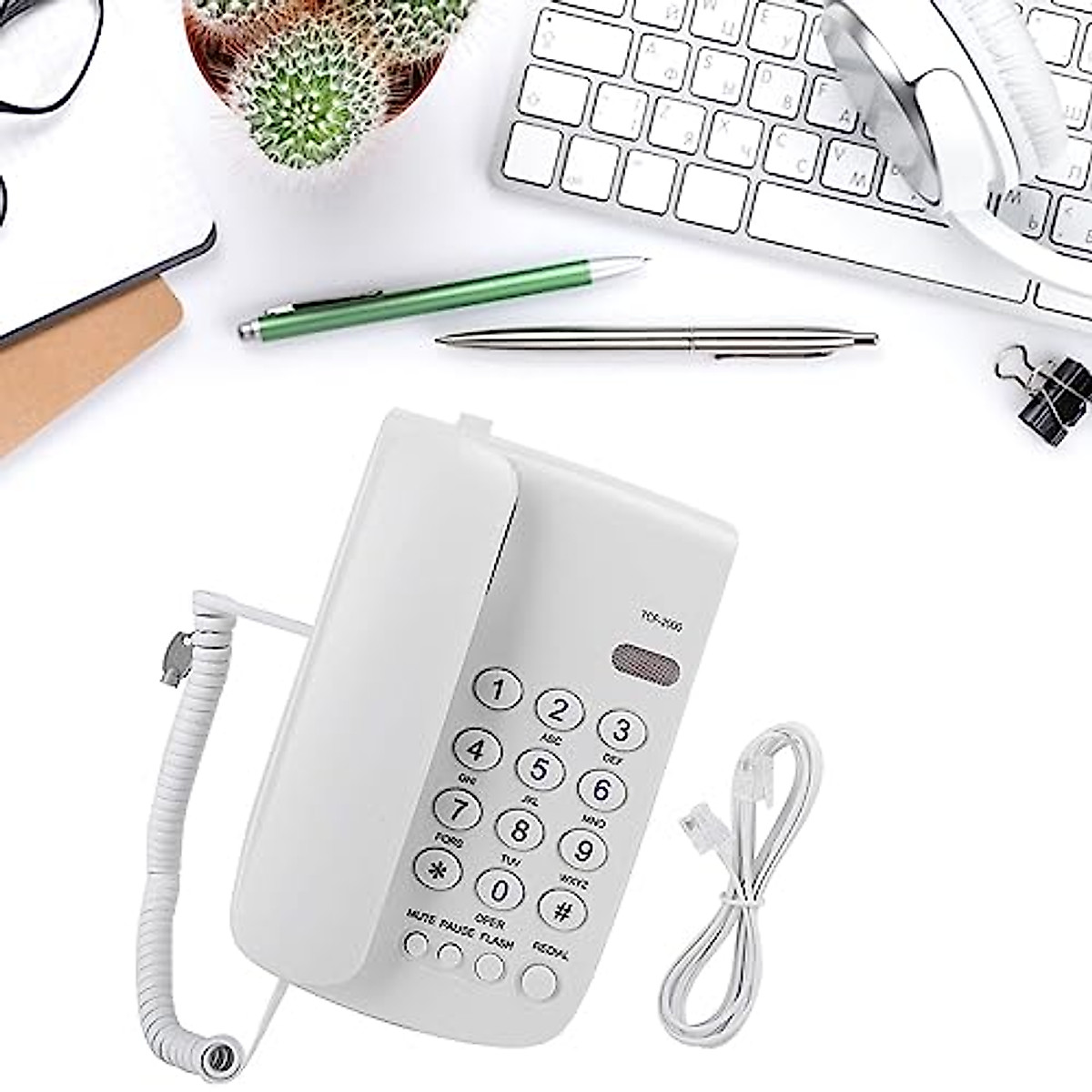 TCF-2000 Desktop Fixed Telephone Elegant Corded Landline Phone for Hotels and Homes Bars Guest Room Home Phone Hotel Phone Corded Phone Desktop Fixed Telephone Wall Mountable Landline Phone