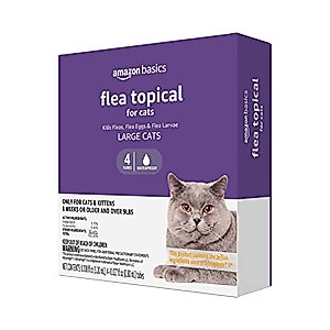 Amazon Basics Flea Topical for Large Cats (over 9 pounds), 4 Count (Previously Solimo)
