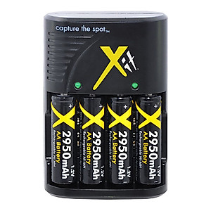 Xit XTCH2950 4 AA Rechargeable Batteries with Charger 2950mAh (Black)