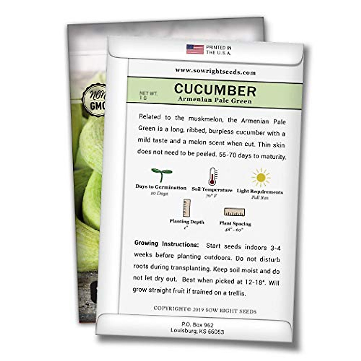 Sow Right Seeds - Armenian Pale Green Cucumber Seeds for Planting - Non-GMO Heirloom Seeds with Instructions to Plant and Grow a Home Vegetable Garden, Great Gardening Gift (1)