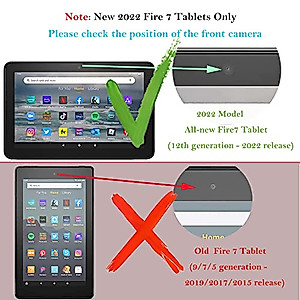 Fire 7 Tablet Case for Kids, only Compatible with 12th Gen 2022 Release, OQDDQO Lightweight Anti-Slip Shock Resistant Kid Friendly Cover with Stand for Amazon Kindle Fire HD 7 Tablet (Blue)