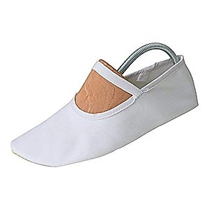 Eurythmy Gymnastic Cotton Shoes for Women with Non-Slip Rubber Sole - Designed for Waldorf Schools - Suitable for Ballet, Dance, Trampoline, Deadlift (Women 6.5, White)