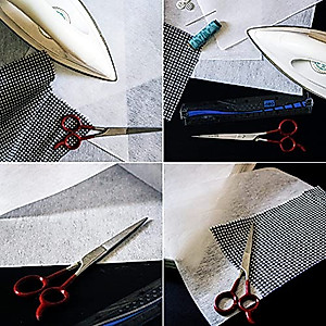 MAROBEE White Fusible Interfacing Lightweight Non-Woven for Sewing and Quilting Projects, Ultra Adhesive Bond Iron-On One Sided - Apparels and Face Masks, DIY Crafts (40 Inch x 3 Yard)