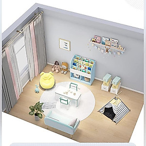 QDLZLG Bookshelf Picture Book Rack Floor-to-Ceiling Simple Home Living Room Bedroom Toy Storage Rack Against The Wall ( Color : E , Size : 47*24*103cm )