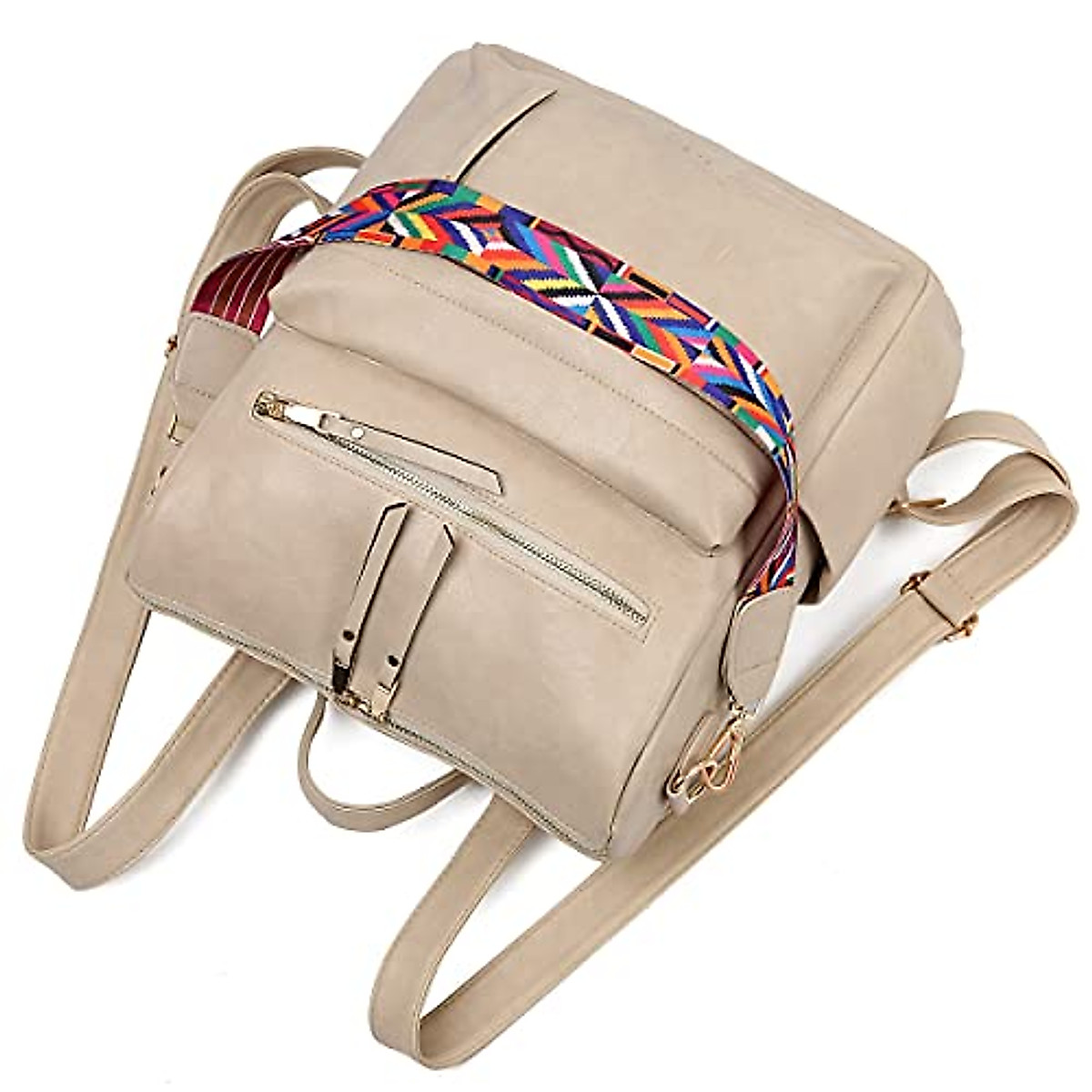 Backpack Purse for Women Fashion Convertible Travel Bag Multipurpose Design Faux Leather Satchel Handbags Ladies Girls Bookbag Shoulder Bags