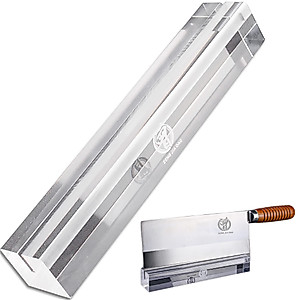 Knife Block/Knife Stand for Cleaver Nakiri Santoku and any Flat Edge Kitchen Knives -Trsnsparent Acrylic 2023 Gift