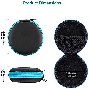 Earbud Case Mini Earphone Case EVA Hard Protective Carrying Case Travel Portable Storage Bag for Earphones Earbuds and Mini Items (Blue+Red)