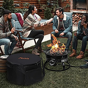 Outland Fire Bowl Carry Bag, Faunia 19-in Fire Pit Bag 600D Oxford Fabric Compatible with Outland Firebowl 893 870 823, Fire Pit Storage Case for RV Travel & Camping, Black, Bag Only