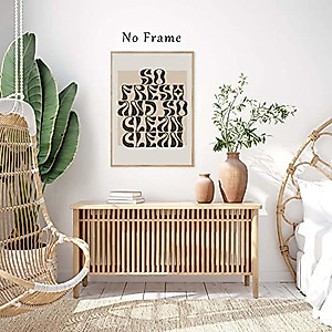 So Fresh and So Clean Clean Canvas Matisse Prints Modern Typography Wall Art Abstract Wall Art Prints Boho Paintings Black and Brown Abstract Wall Art Neutral Contemporary Wall Art 16x24inch Frameless