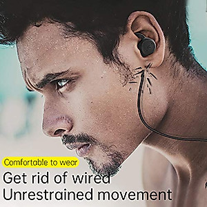 CYBORIS Wireless Bluetooth Earphone, IPX7 Waterproof Sport Headphones Wireless Bluetooth 5.0 Sports Earbuds Noise Canceling HiFi 3D Stereo Sound with Built-in Mic and Charging Box (Black)