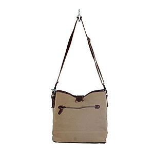 Myra Bag Multicolored Shoulder Bag Upcycled Cotton & Cowhide Leather S-2857