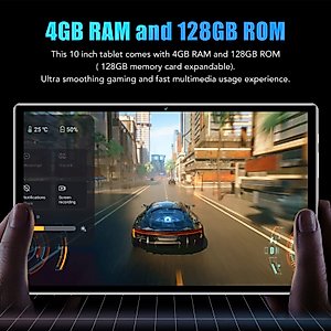Dpofirs 10 Inch Androids 10 Tablet, 4GB 128GB Octa Core Processor Tablet Computer with 5MP 8MP Camera, WiFi BT HD Display, 6000mAh Dual Slots 3G Call Gaming Tablet(White)